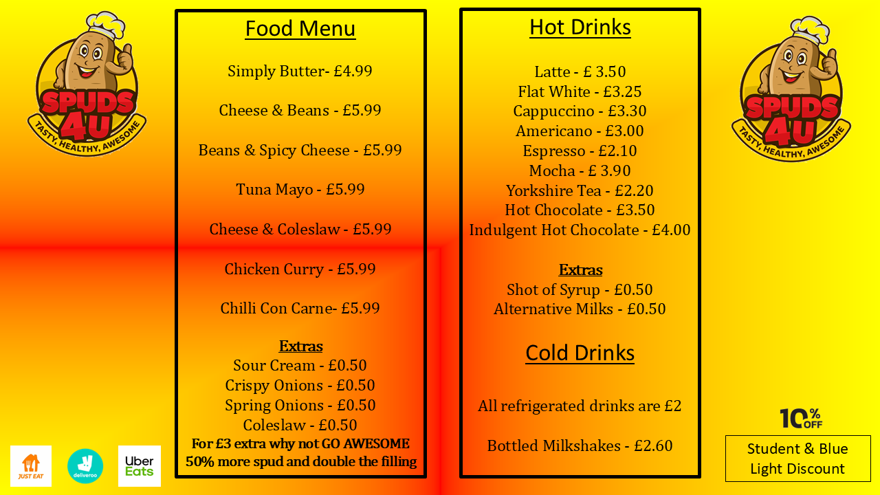 Our Menu – Spuds4U